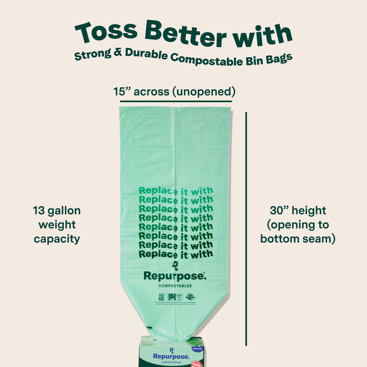 Compostable Tall Kitchen Bag (13 gal) – Repurpose